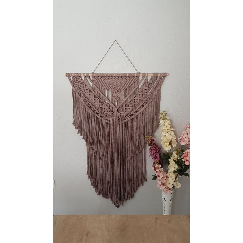 İnci Modeli Makrome Duvar Dekoru - Makrome Duvar Süsleri - Miamano