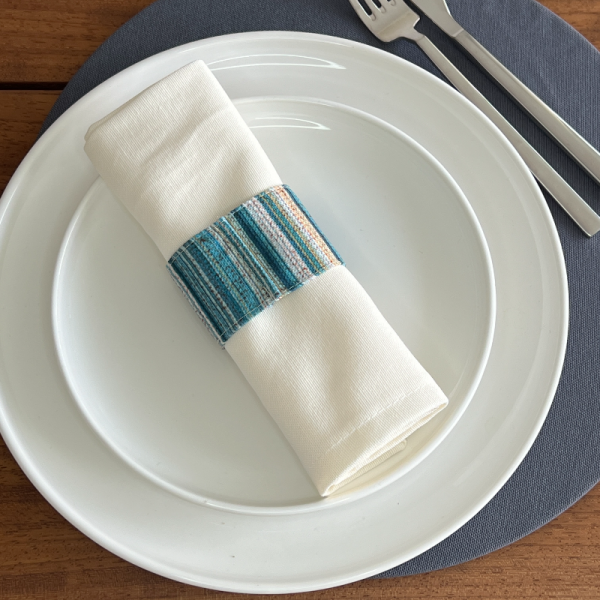 Peçete Halkası, 6'lı Keten Efekt Desen - Peçete Halkası/Yüzüğü - Miamano