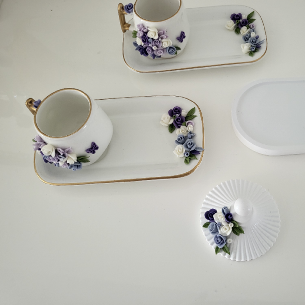 İkili Çiçekli Kuğu Fincan Takımı - Fincan - Miamano