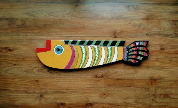 Ahşap Turuncu Balık Duvar Süsü ,Takı ve Anahtar Askılığı - Duvar ...