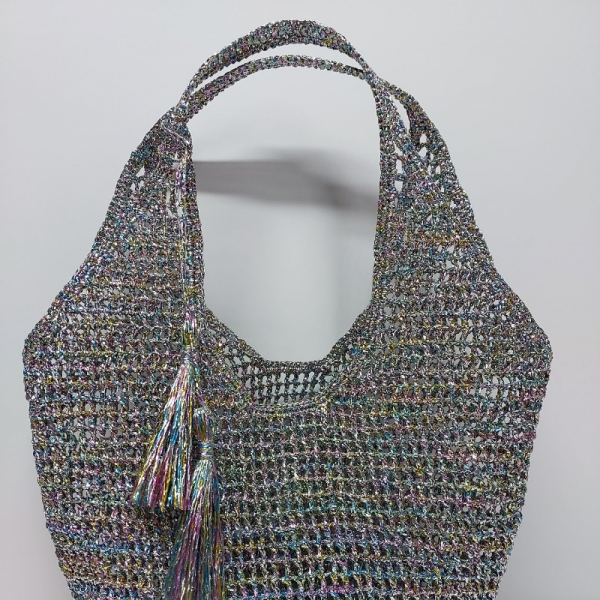 Simli Rafya İp Örgü Çanta - Omuz Çantası - Miamano