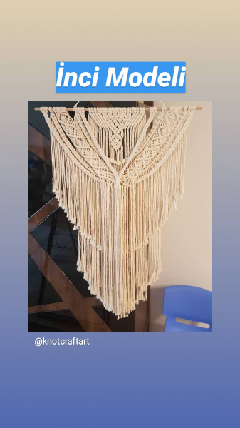 İnci Modeli Makrome Duvar Dekoru - Makrome Duvar Süsleri - Miamano