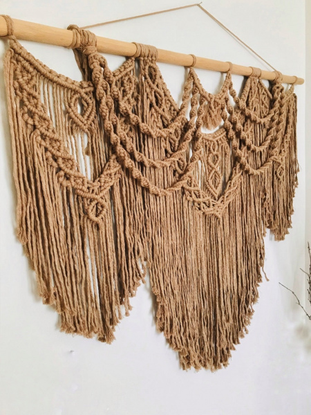 Makrome Bohem Duvar Dekoru/Süsü Hippie Torak Renk (BüyükBoy) - Makrome Duvar Süsleri - Miamano