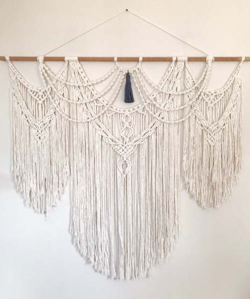 Makrome Bohem Duvar Dekoru/Süsü Hippie Torak Renk (BüyükBoy) - Makrome Duvar Süsleri - Miamano